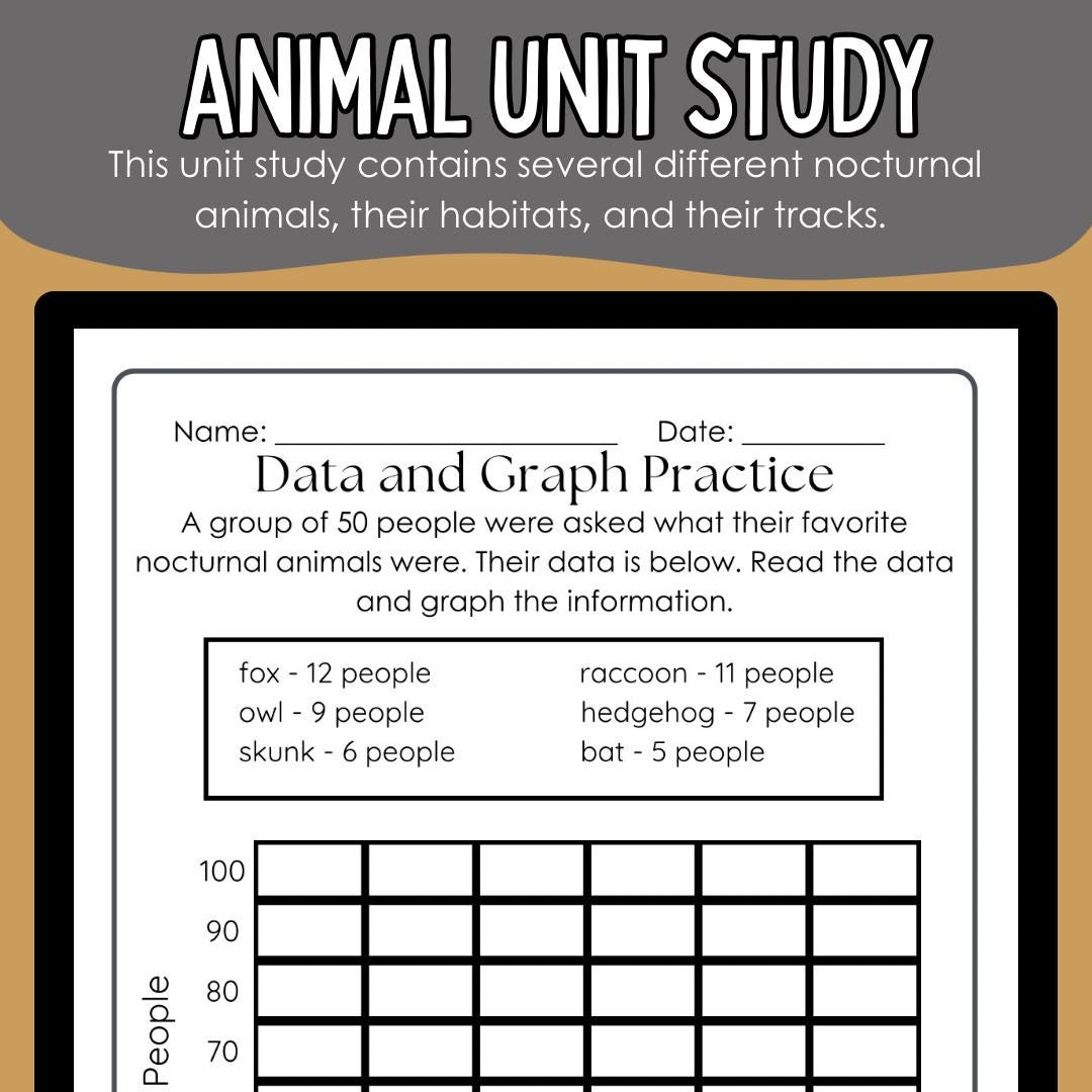 Nocturnal Animals Unit Study | 1st-2nd Grade Worksheets, Crafts ...