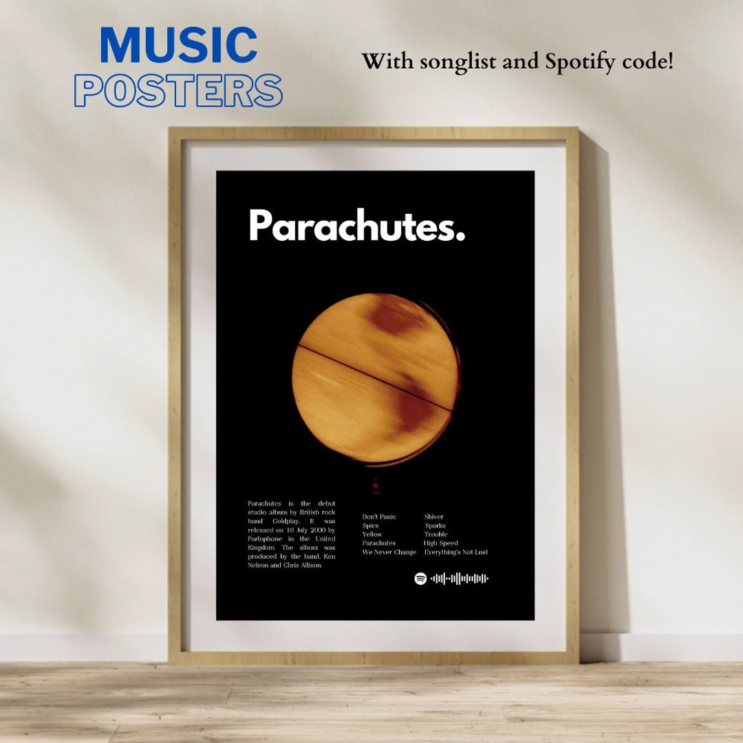 Poster Parachutes Coldplay / Album Cover Digital Download File Print ...