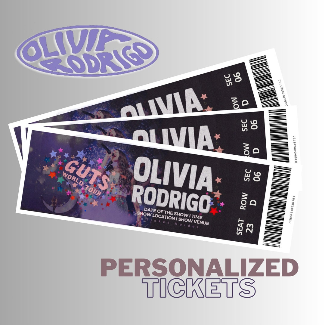 Personalized Olivia Rodrigo GUTS World Tour Tickets / Printable Ticket ...