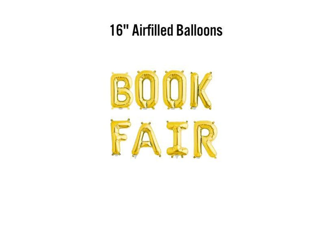 Book Fair Banner, 16" Airfilled Balloon Sign, Library Signs, School ...