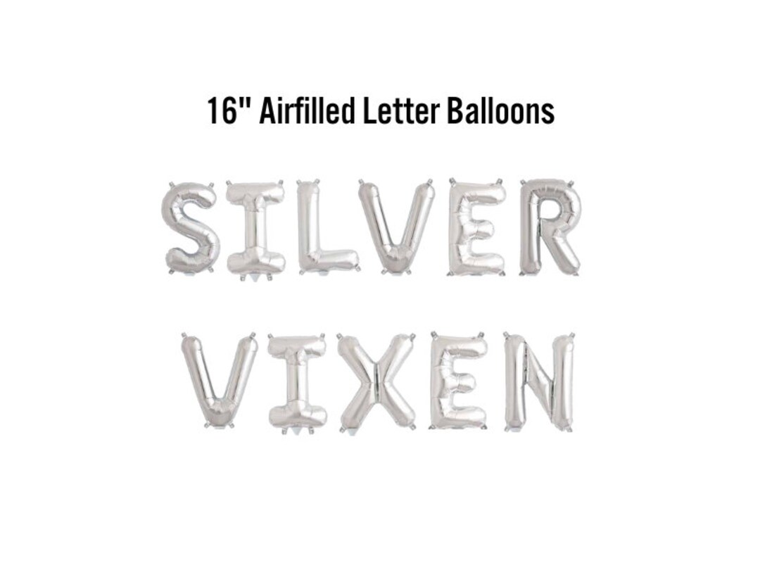 Silver Vixen Banner, 16 Airfilled Balloon Sign, Birthday Decor ...