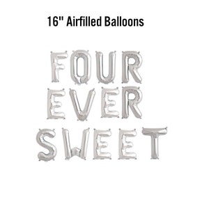 Four Ever Sweet Balloon Banner, Fourth Birthday Party Supplies, Kids ...