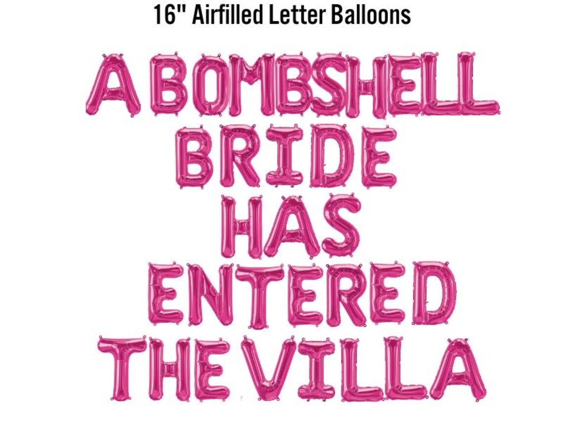 A Bombshell Bride Has Entered the Villa Balloon Banner, Island Villa ...