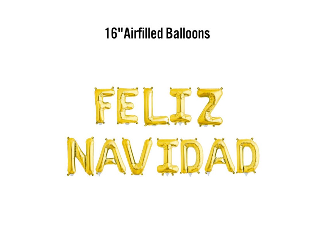 Feliz Navidad Merry Christmas Balloon Banner, 16" Airfilled Balloon ...