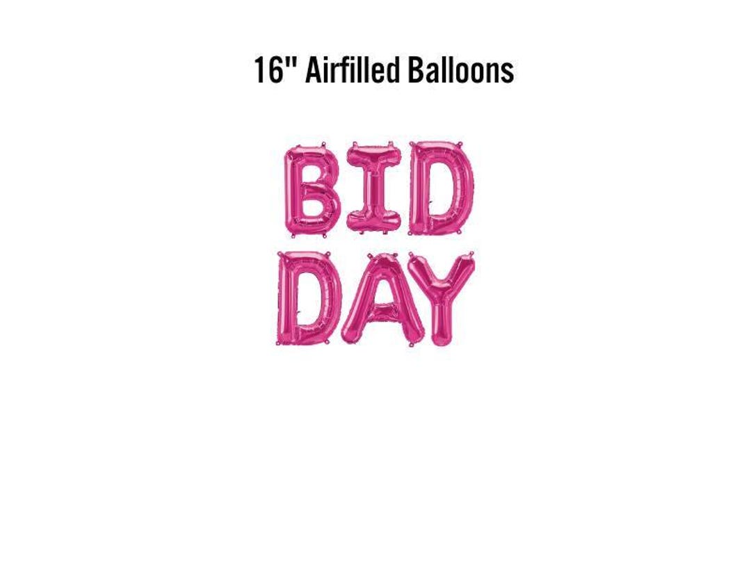 Bid Day Banner, 16" Airfilled Balloon Sign, College Signs, Sorority ...