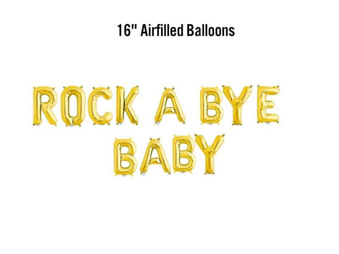 Rock A Bye Baby Banner, 16" Airfilled Balloon Sign, Kids Music Birthday ...