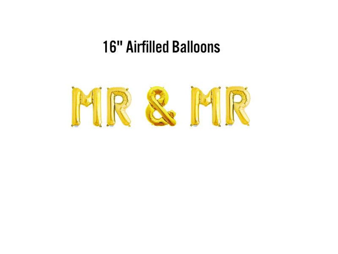 Mr & Mr Banner, 16" Airfilled Balloon Sign, Engaygment Party Decor ...