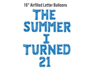 Custom the Summer I Turned 21 Banner, 21st Birthday Decor Woman, Ocean ...