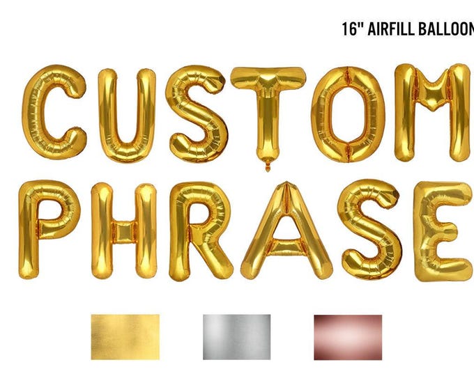 Custom Balloon Letters Balloon Phrase Baby Blue Letter Balloons Custom ...