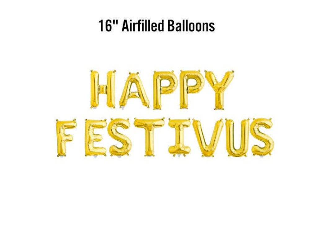 Happy Festivus Christmas Balloon Banner, 16" Airfilled Holiday Balloon ...
