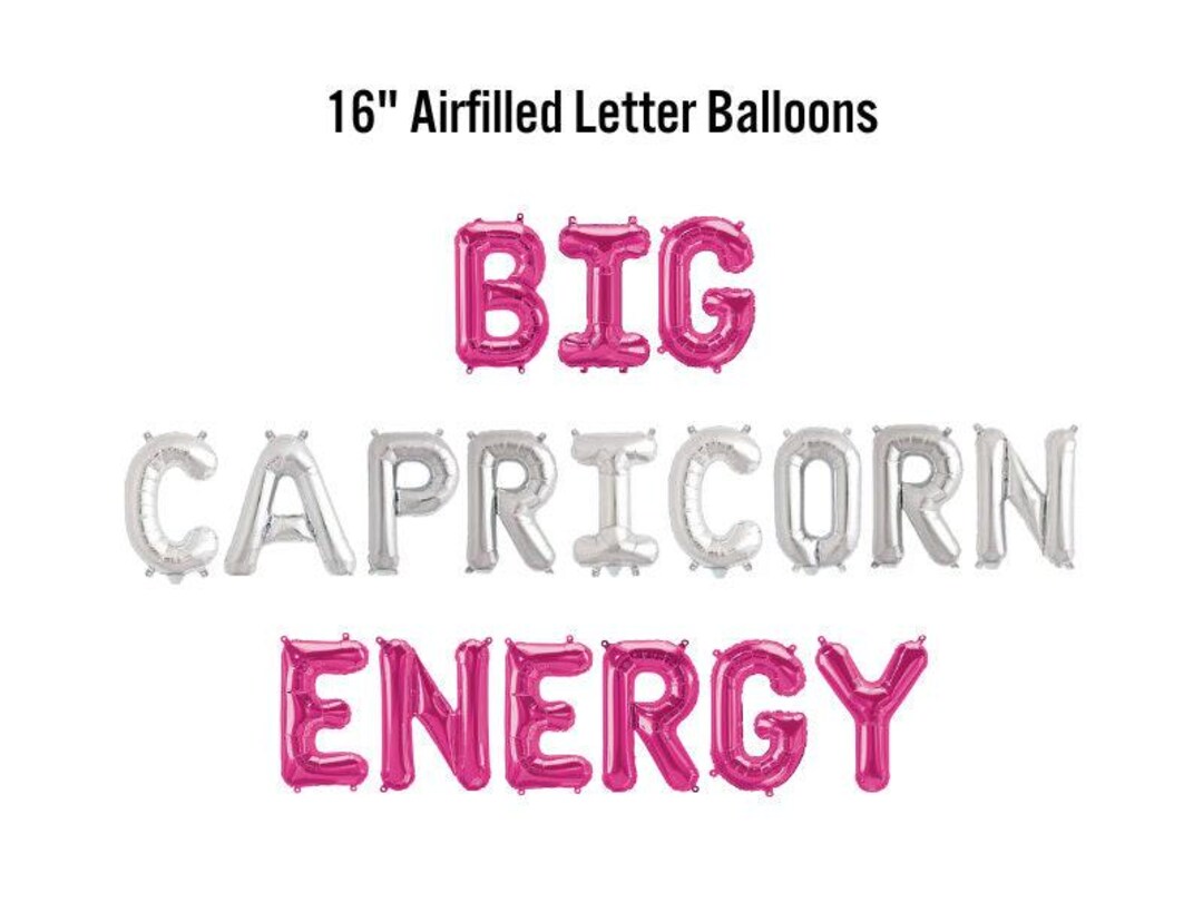 Big Capricorn Energy Banner, 16" Airfilled Balloon Sign, Capricorn ...
