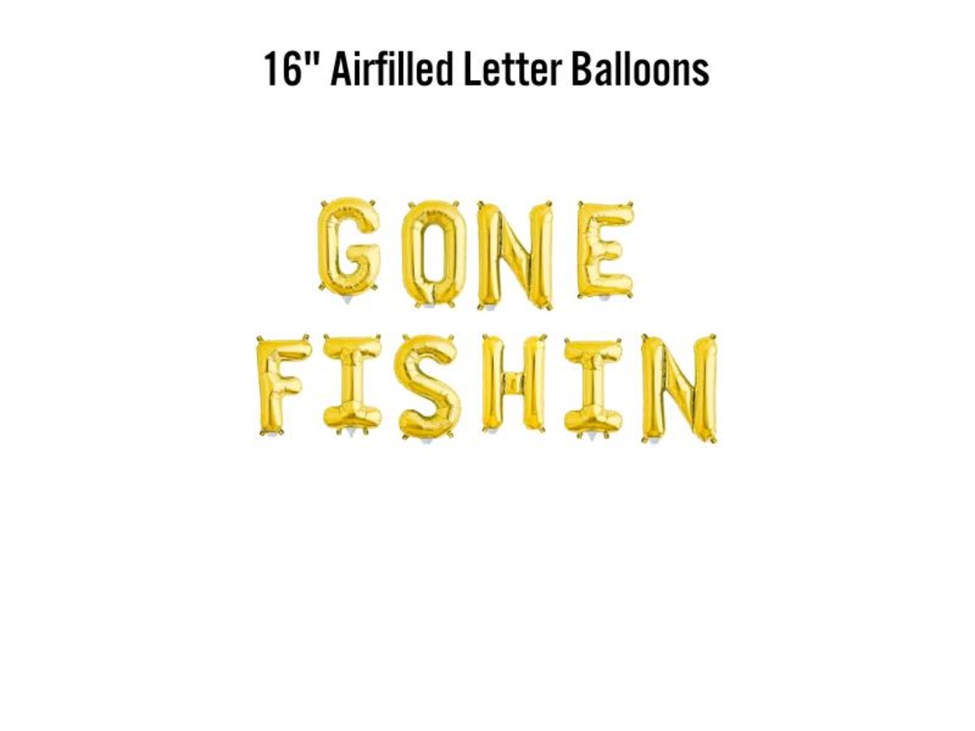 Gone Fishin Balloon Letter Banner, Birthday Party Supplies ...