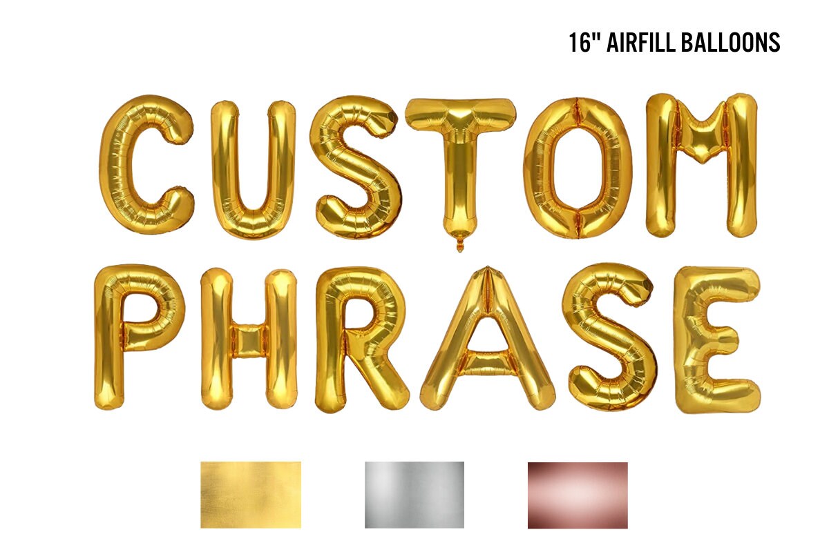 CUSTOM Balloon Banner, Personalized Balloon Banner up to 15 Letters - Etsy