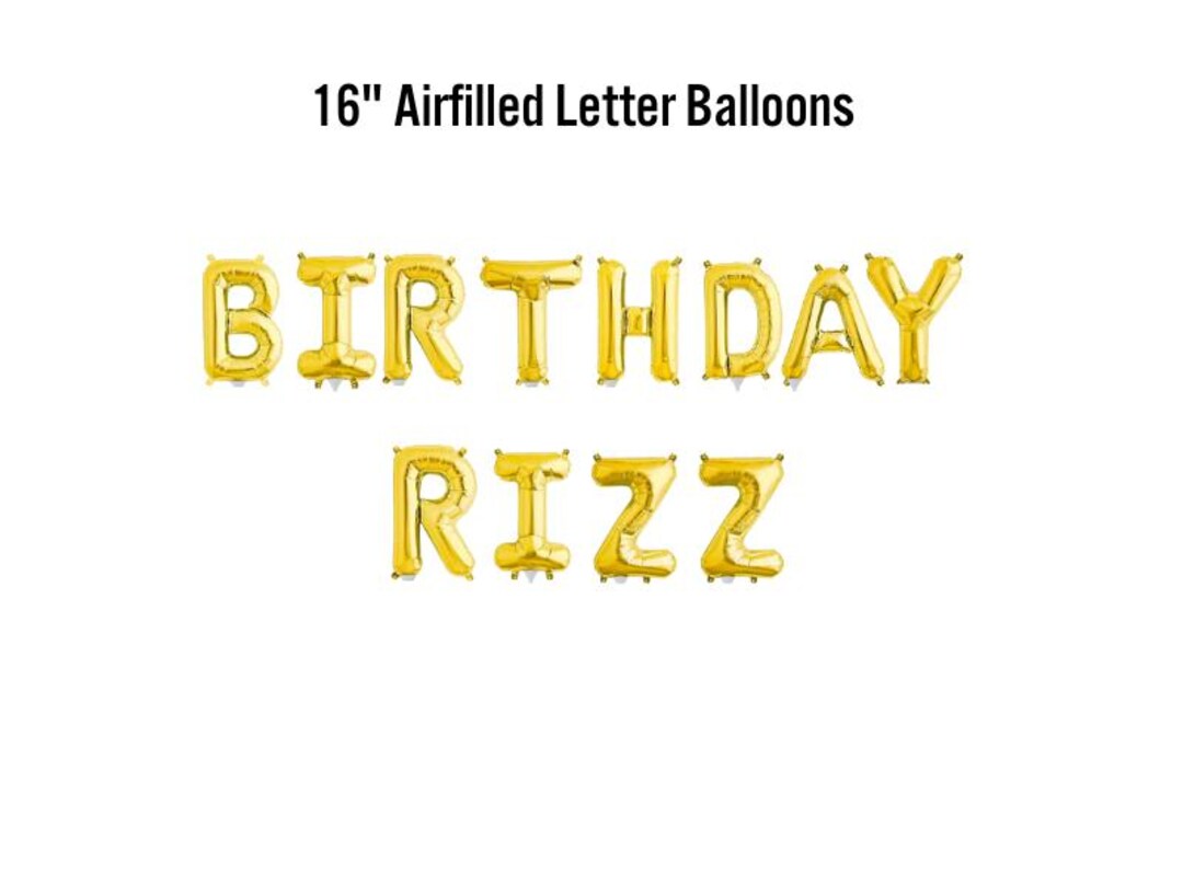 Preteen Boy Birthday Balloon Banner, Birthday Rizz Rizzler Teen Boy ...