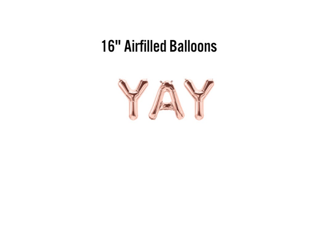 Yay Banner, 16" Airfilled Balloon Sign, Bridal Shower Decorations ...