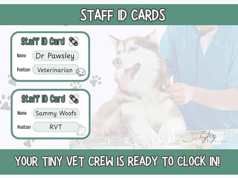 Vet Clinic Dramatic Pretend Play Set: Homeschool, Classroom, or Play ...