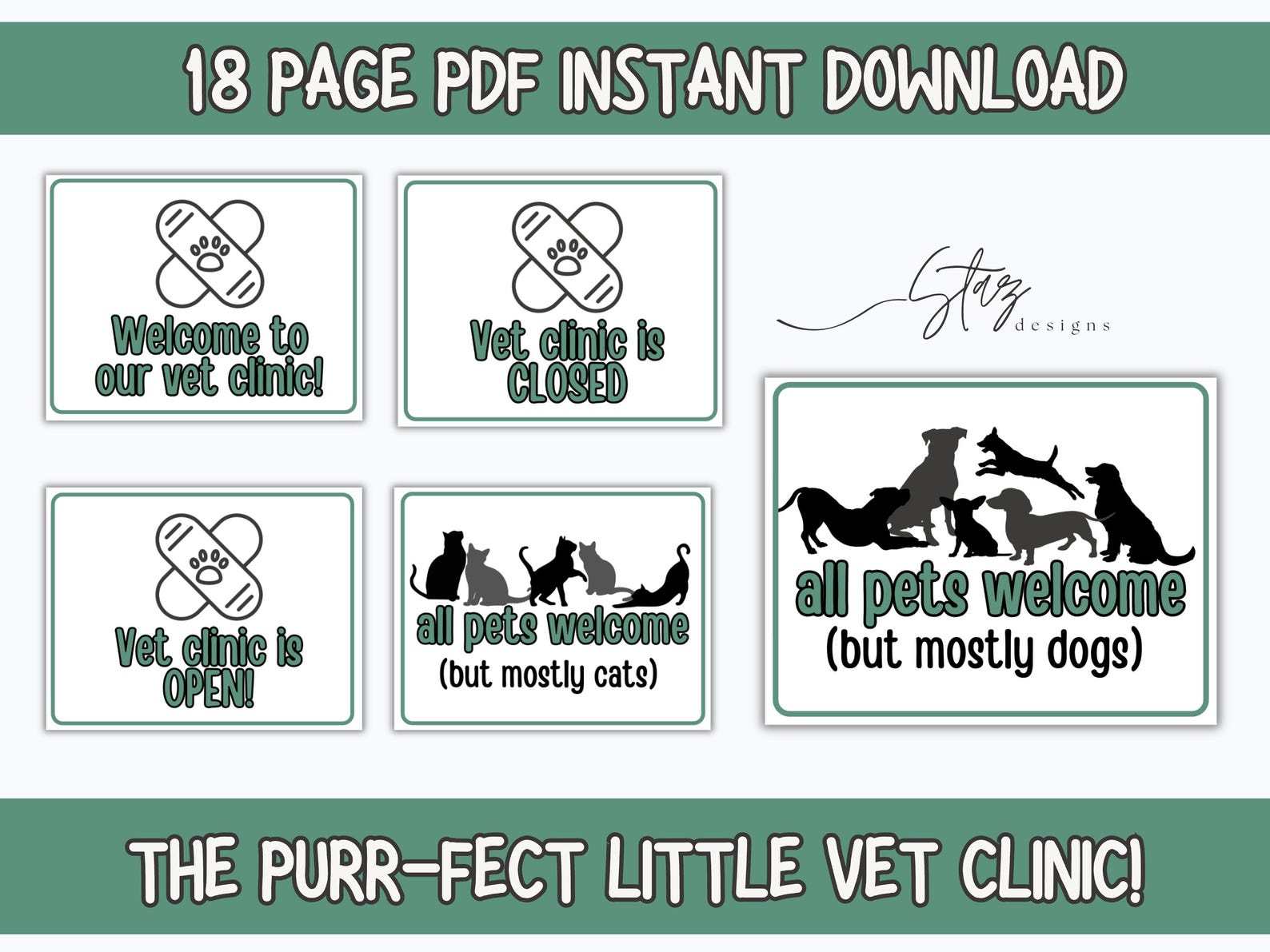 Vet Clinic Dramatic Pretend Play Set: Homeschool, Classroom, or Play ...