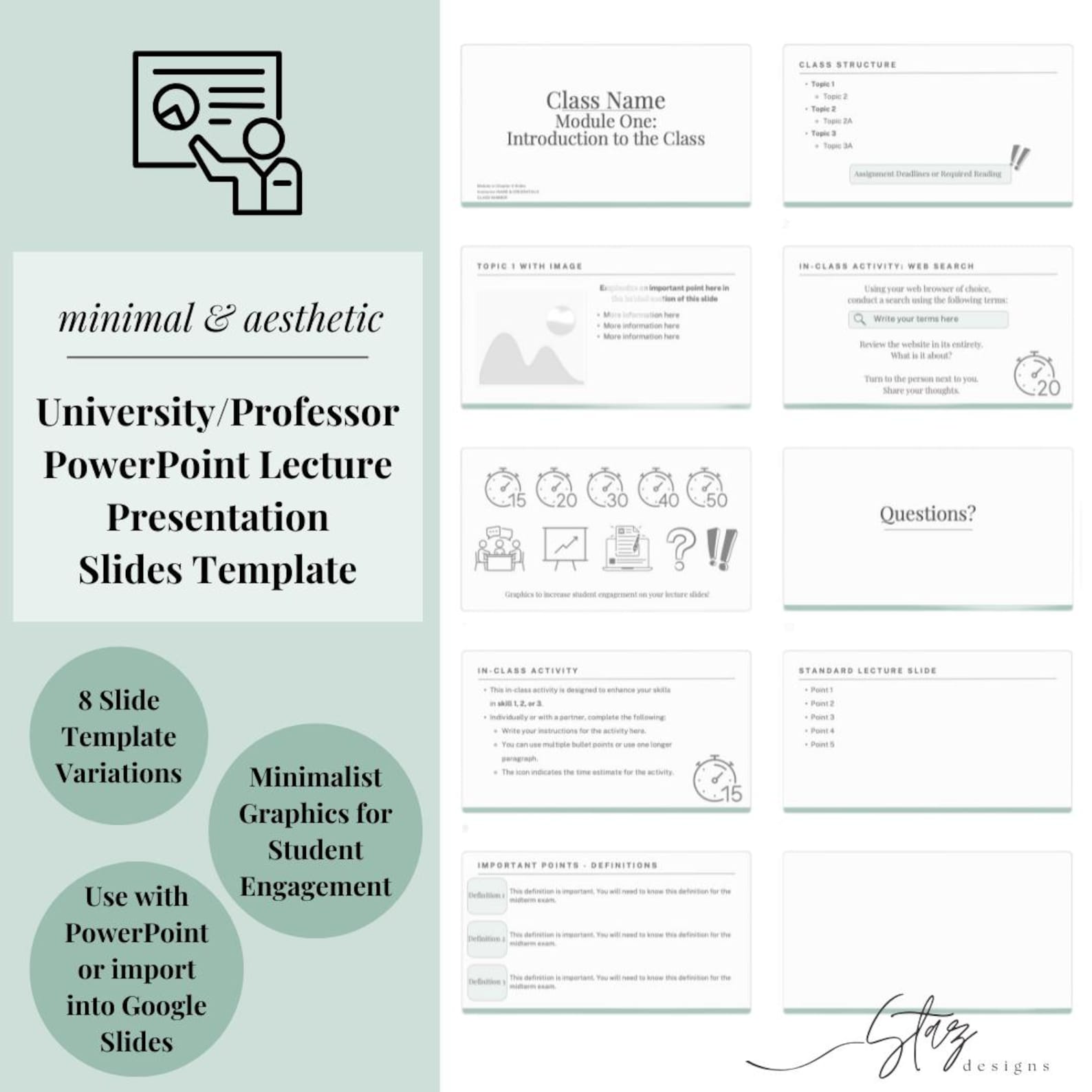 Powerpoint Presentation Template, Lecture Slides, University Educator ...