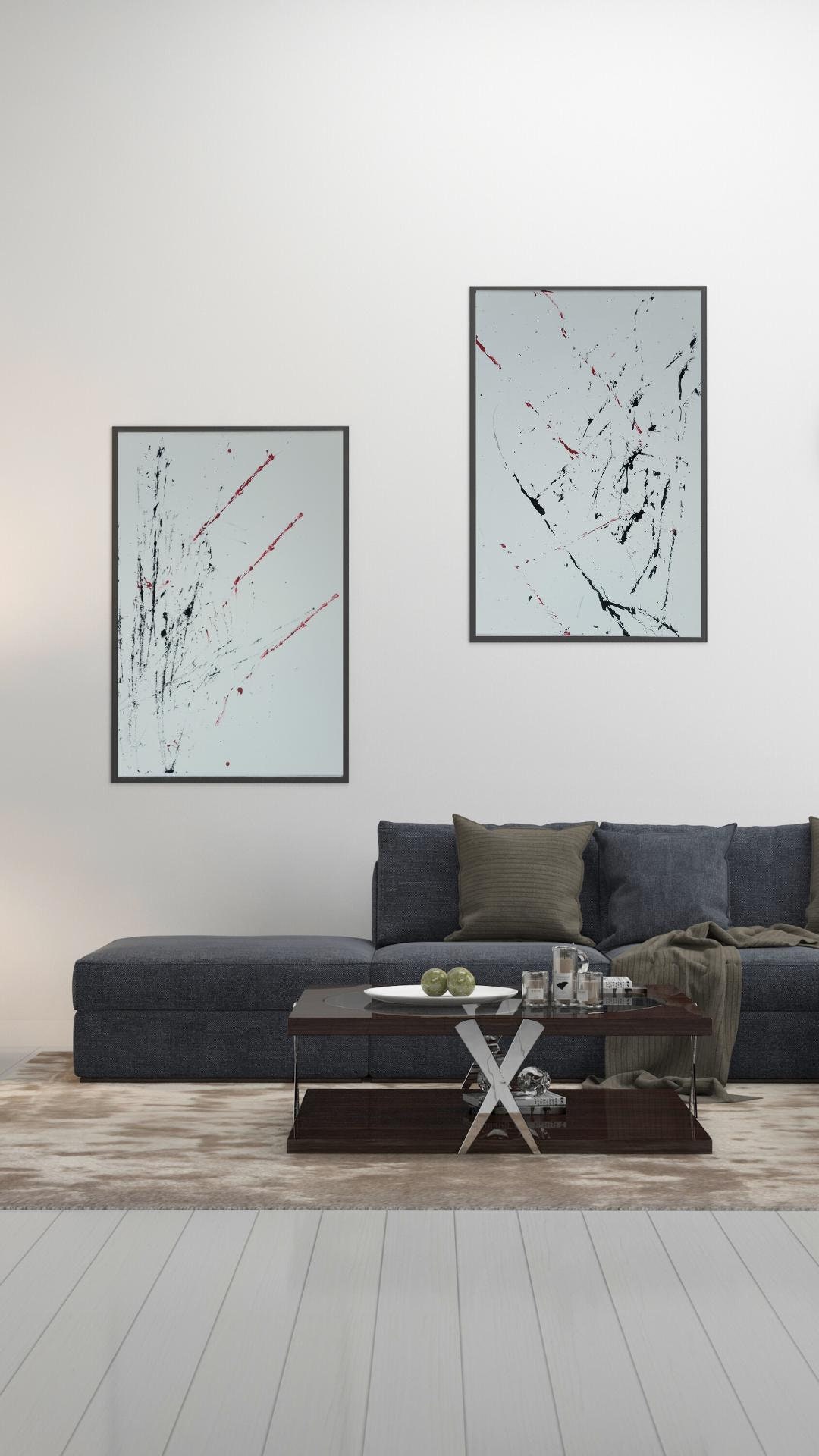 Red Minimalist Abstract Art | Modern Geometric Wall Decor & Prints - Etsy