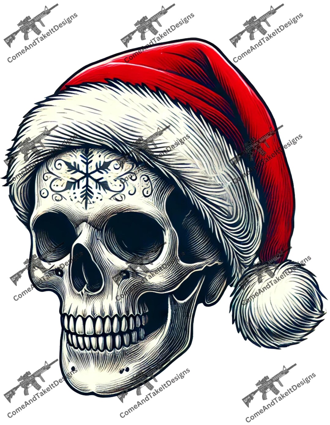 Skull Santa Hat JPG, PNG, and SVG - Etsy