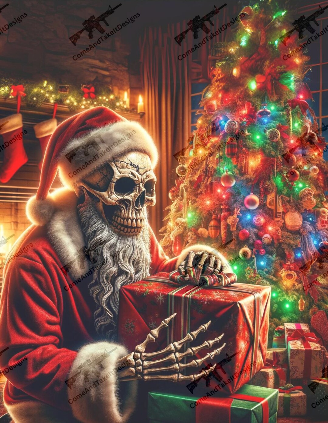 Skull Santa - Etsy