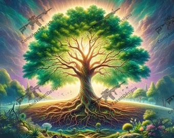 Sacred Tree of Life PNG Mystical Sunset Tree of Life SVG Spiritual Tree ...