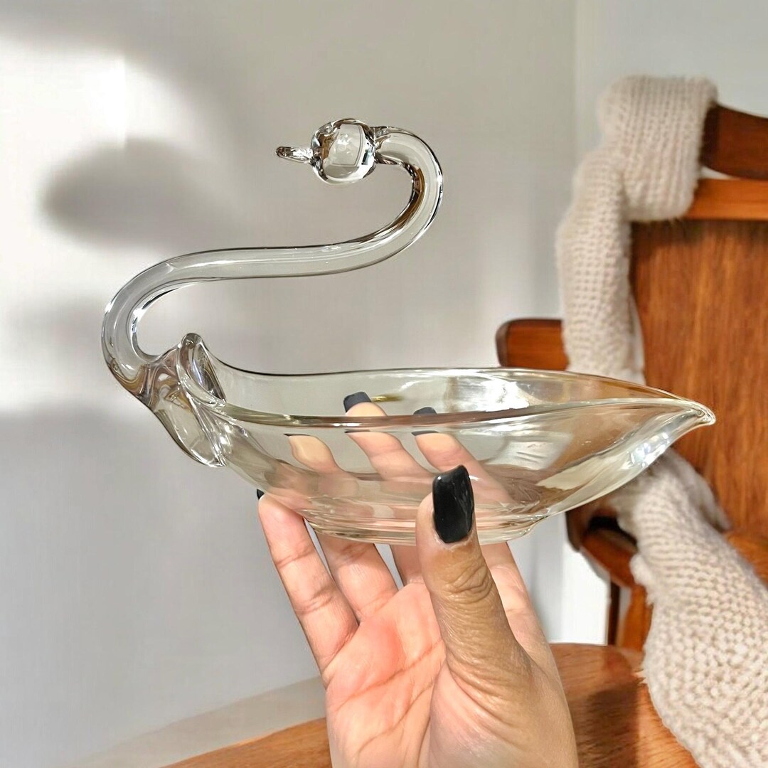 Vintage Duncan & Miller Pall Mall Swan Glass Dish – Clear – 8″ Long - Etsy