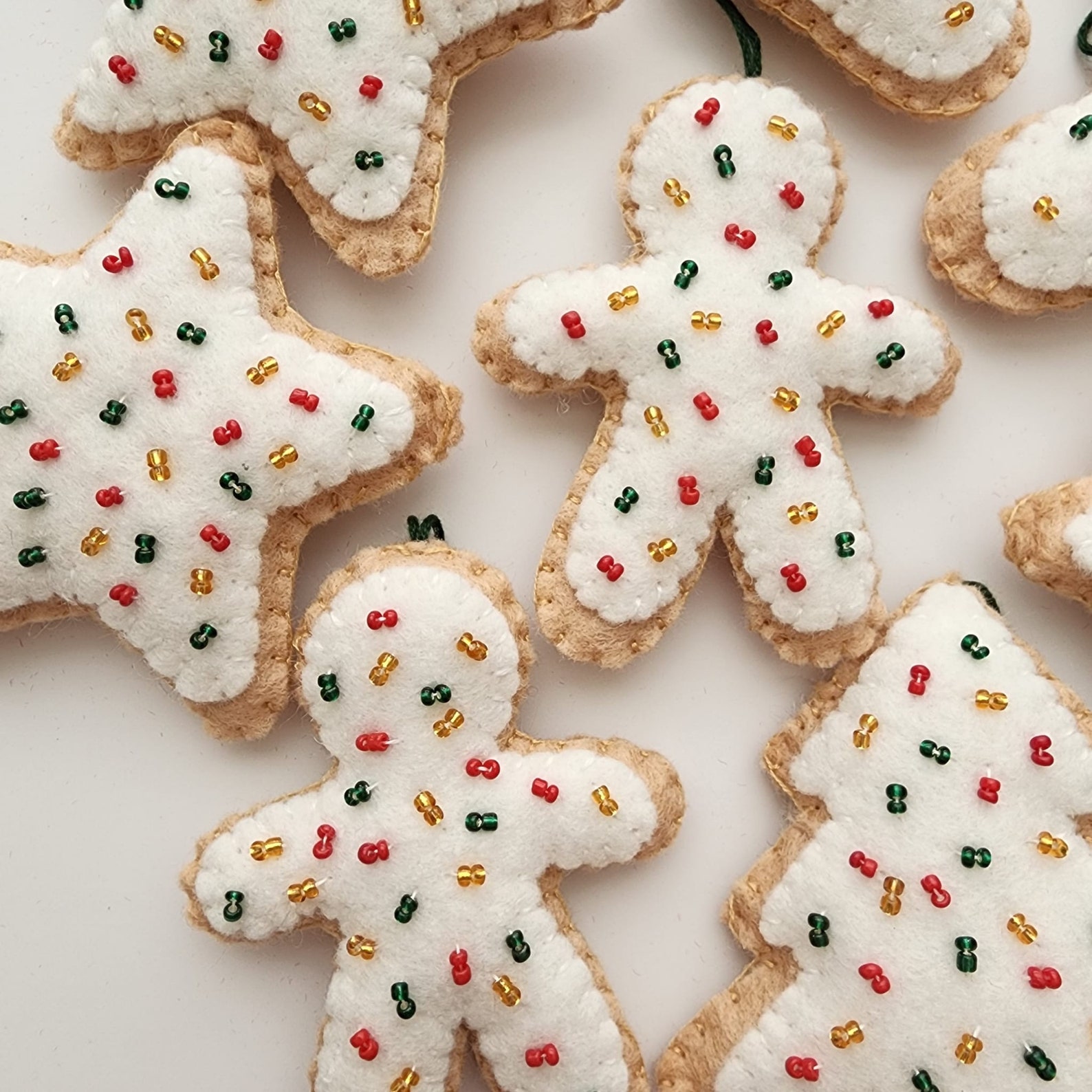 Sugar Cookie Felt Ornaments set of 4 - Etsy