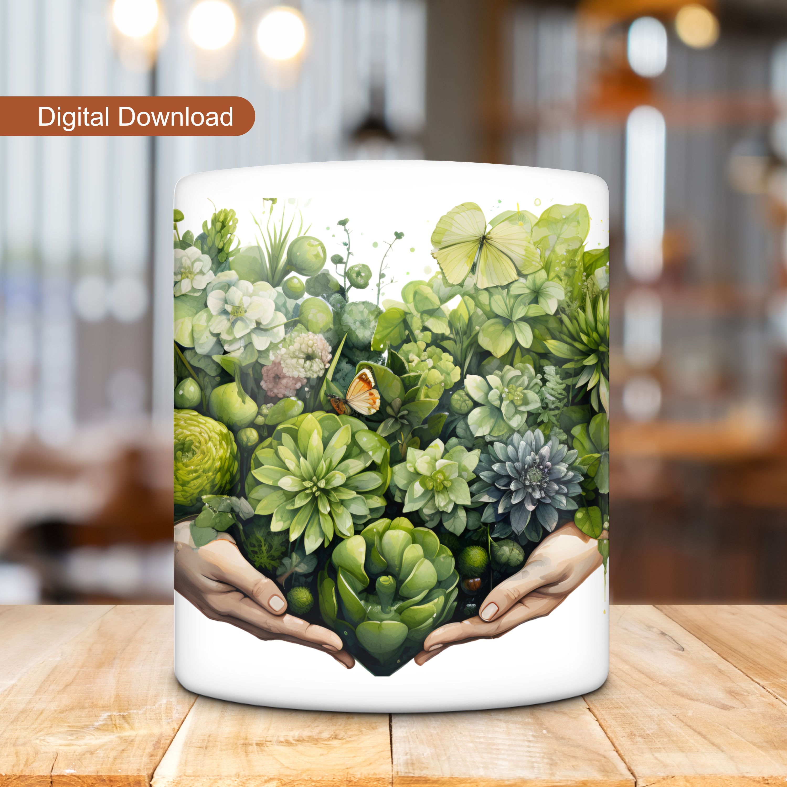 Plant Addict Mug Wrap, Plants Mug Design, 11oz 15oz Mug Wrap, 3D Mug ...