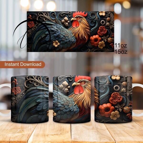 Rooster Coffee Mug - Etsy