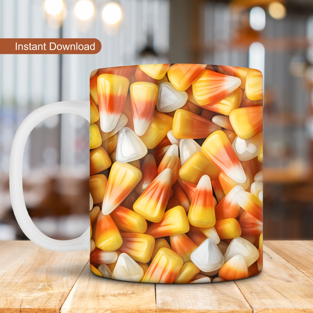 3D Halloween Candy Corn Mug Wrap 3D Halloween Mug Design - Etsy