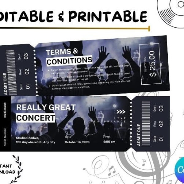 Ticketmaster Ticket Template - Etsy