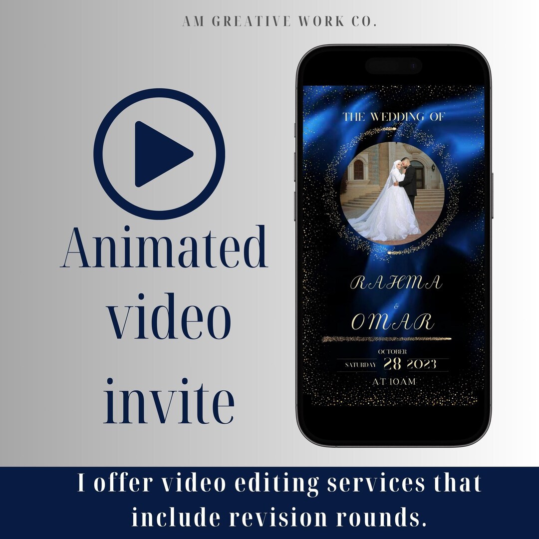 Muslim Wedding Invitation Digital Video Custom Animated Nikah - Etsy