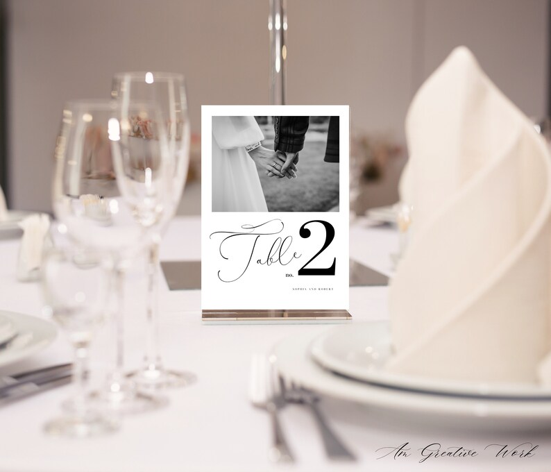 Wedding Table Numbers, Printable Photo Table Numbers, Editable Table ...