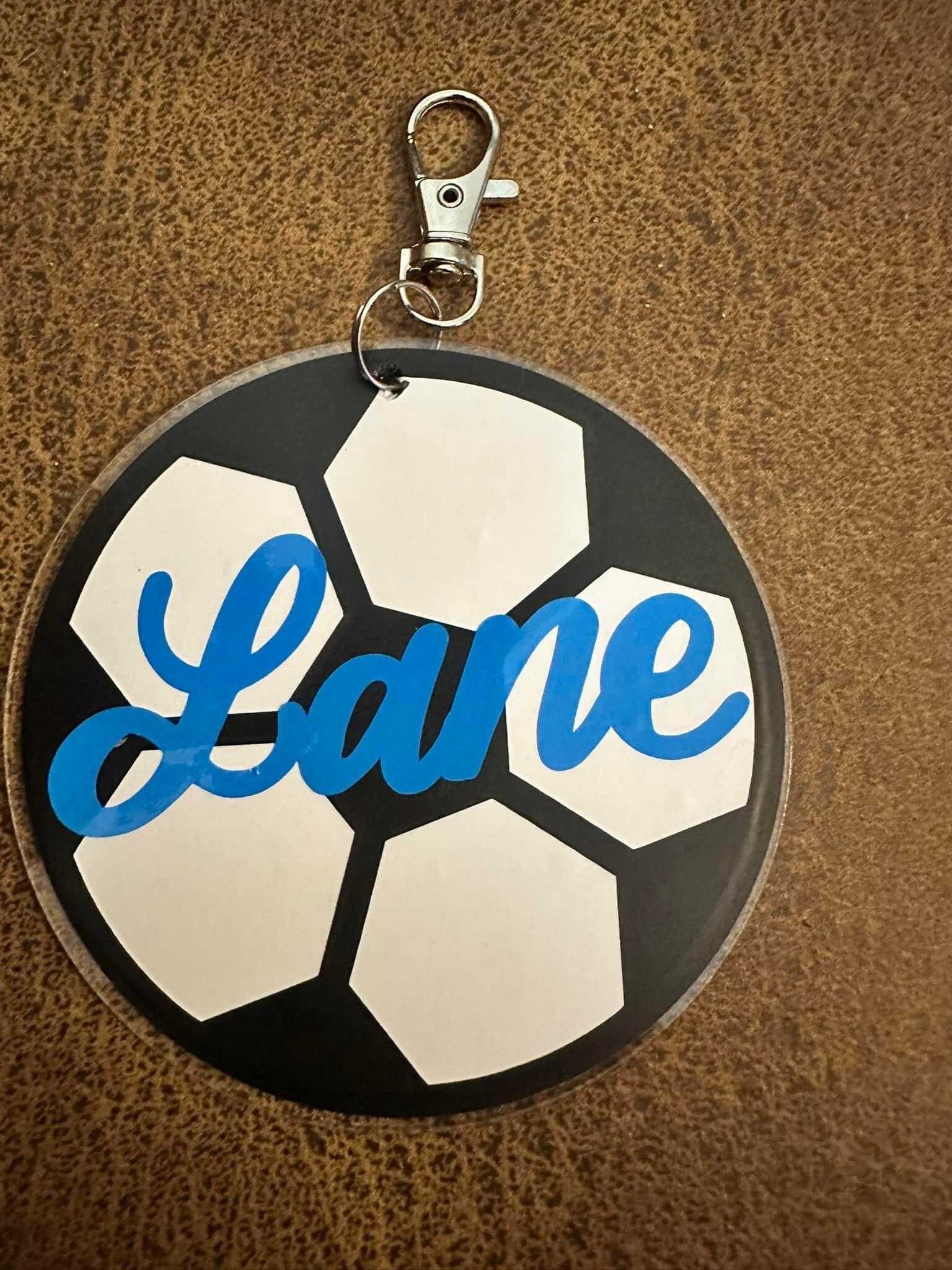 Personalized Sports Bag Charm W/ribbons - Etsy
