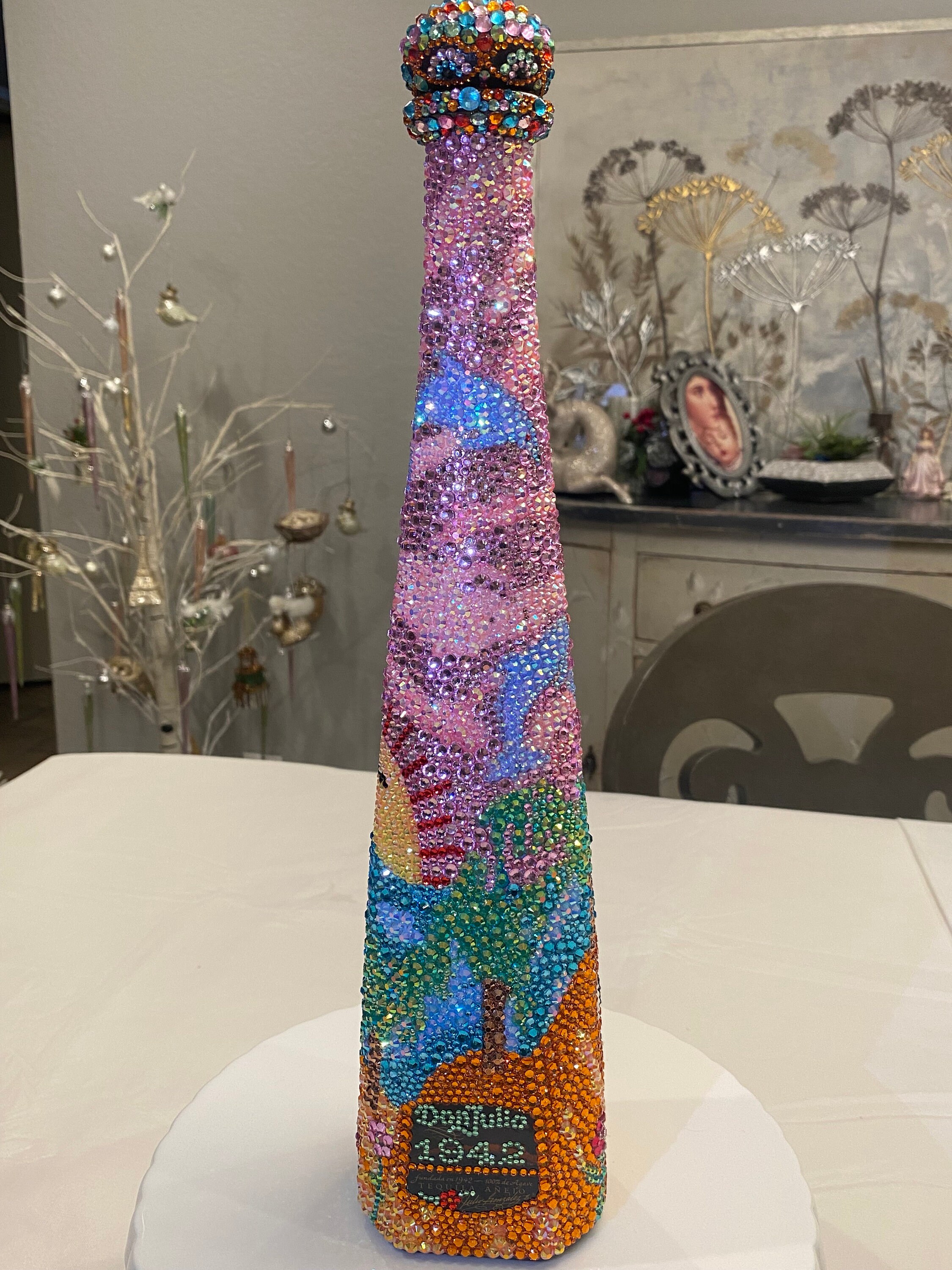 Bedazzled Sparkly Bling Bad Bunny Don Julio 1942 Tequila Bottle (empty ...