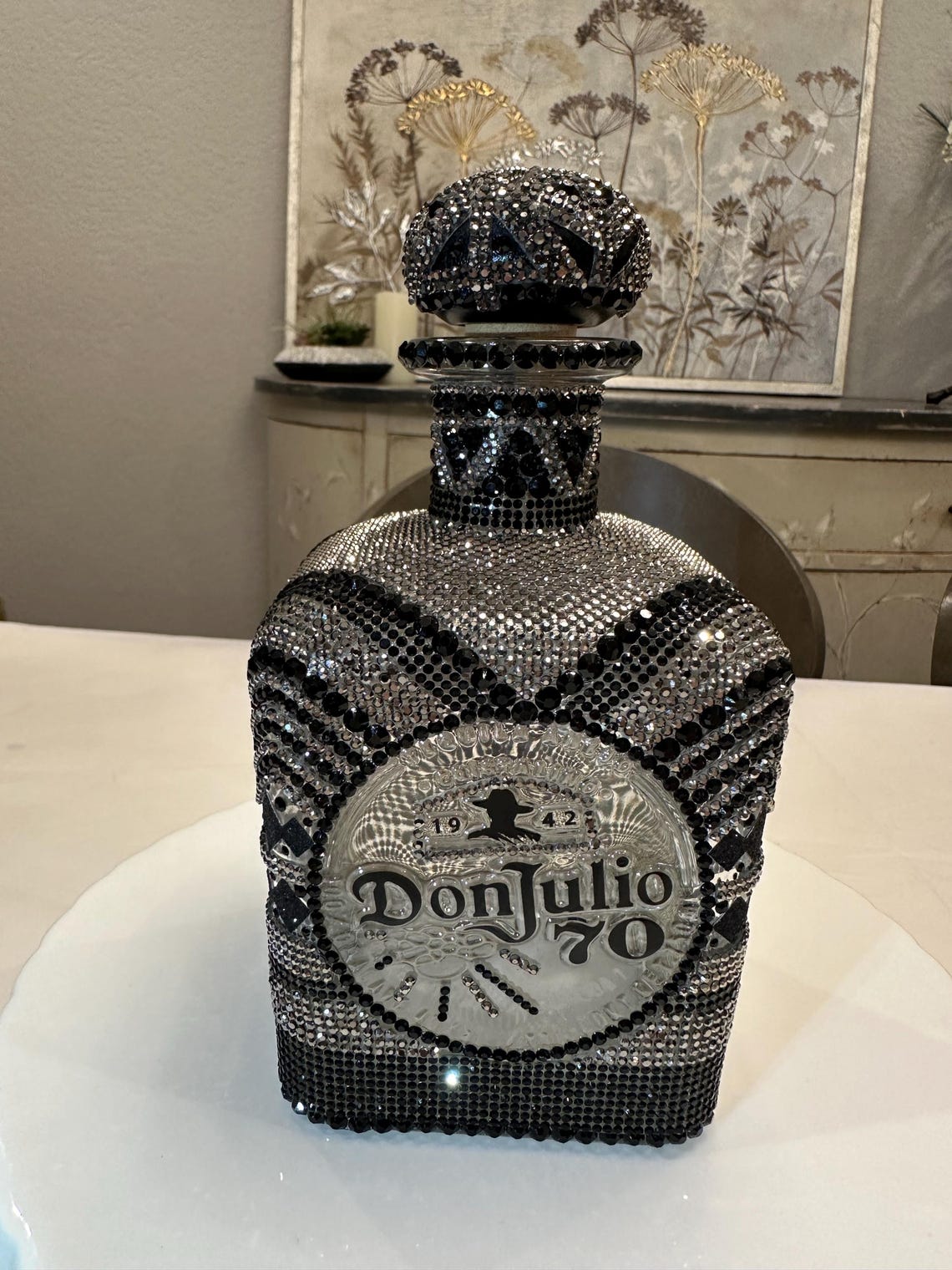 Bedazzled Sparkly Bling Black and Silver Don Julio 70 Tequila Bottle ...