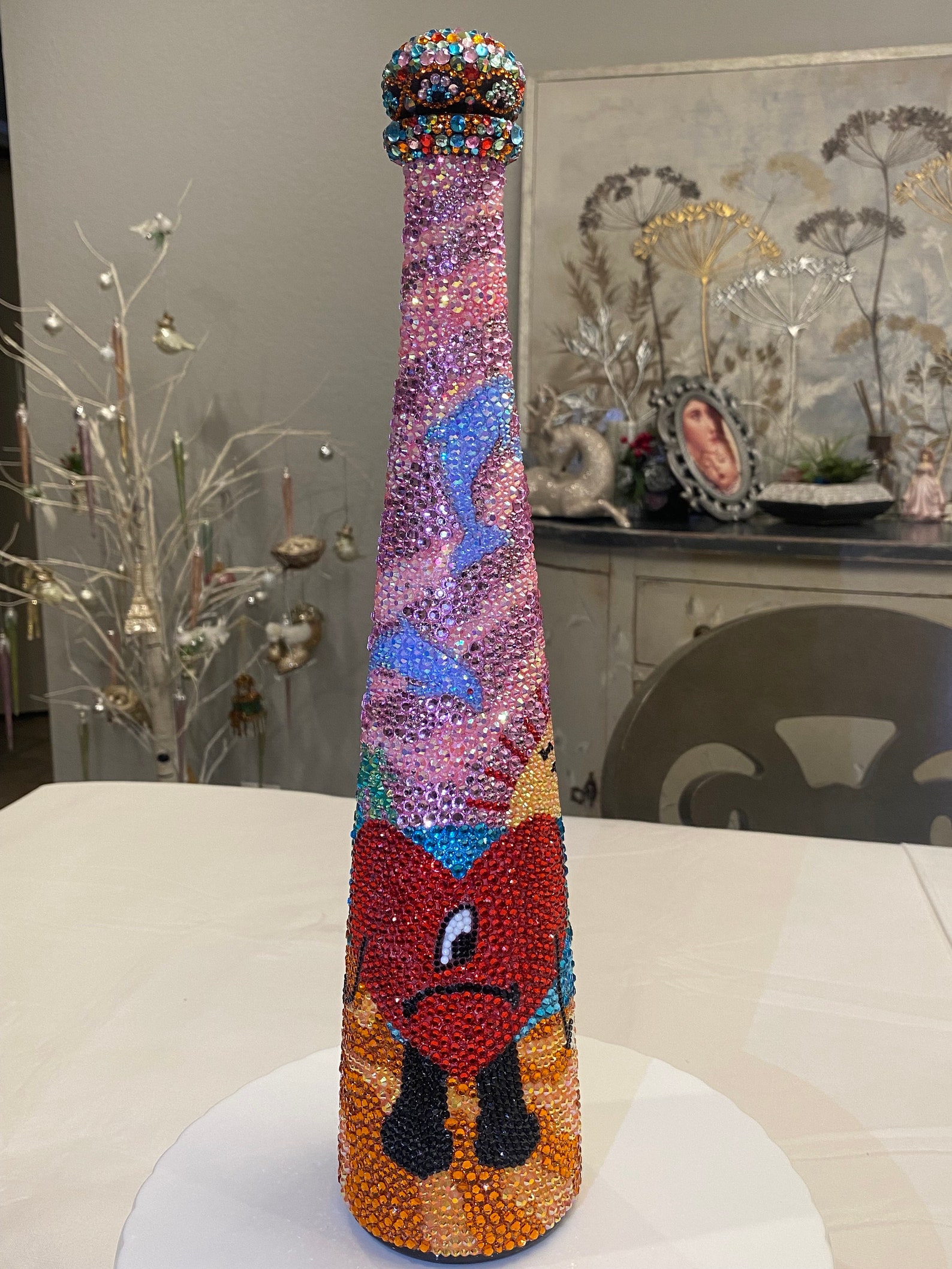 Bedazzled Sparkly Bling Bad Bunny Don Julio 1942 Tequila Bottle (empty ...