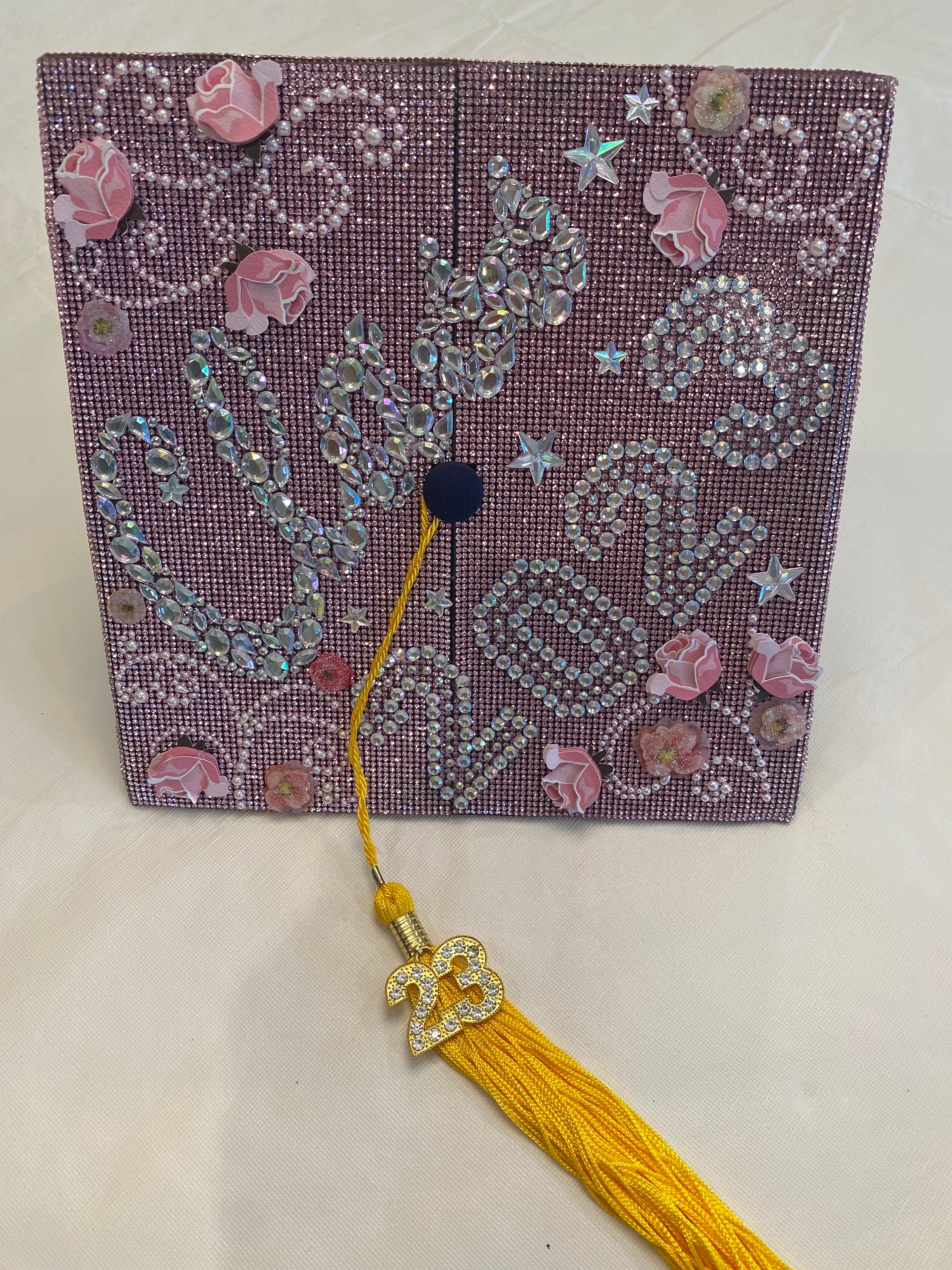 Bedazzled Sparkly Bling Pink and Silver Graduation Cap CUSTOMIZABLE - Etsy