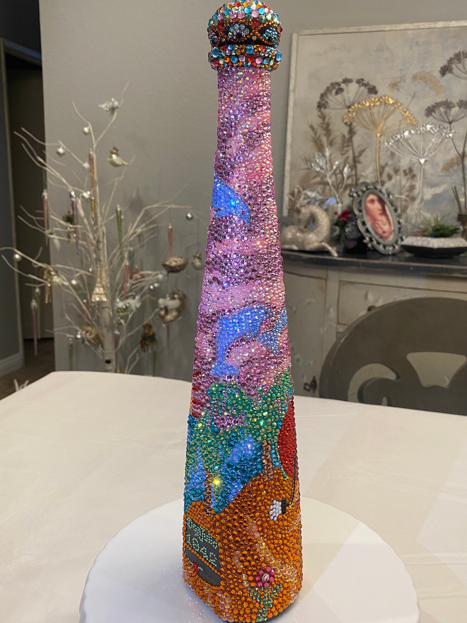 Bedazzled Sparkly Bling Bad Bunny Don Julio 1942 Tequila Bottle (empty ...