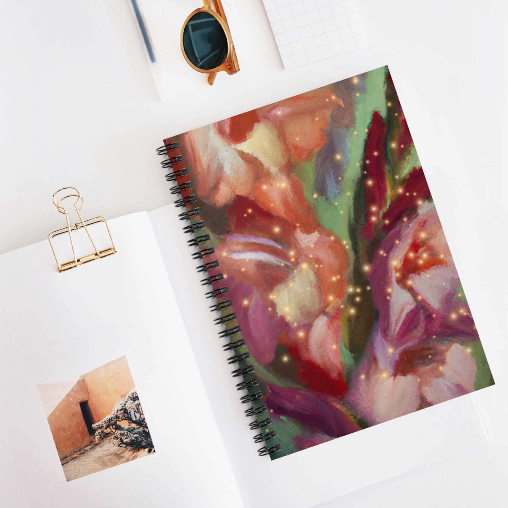 Gladiolus Impressionist Flower Spiral Notebook Ruled Line Journal Gift ...