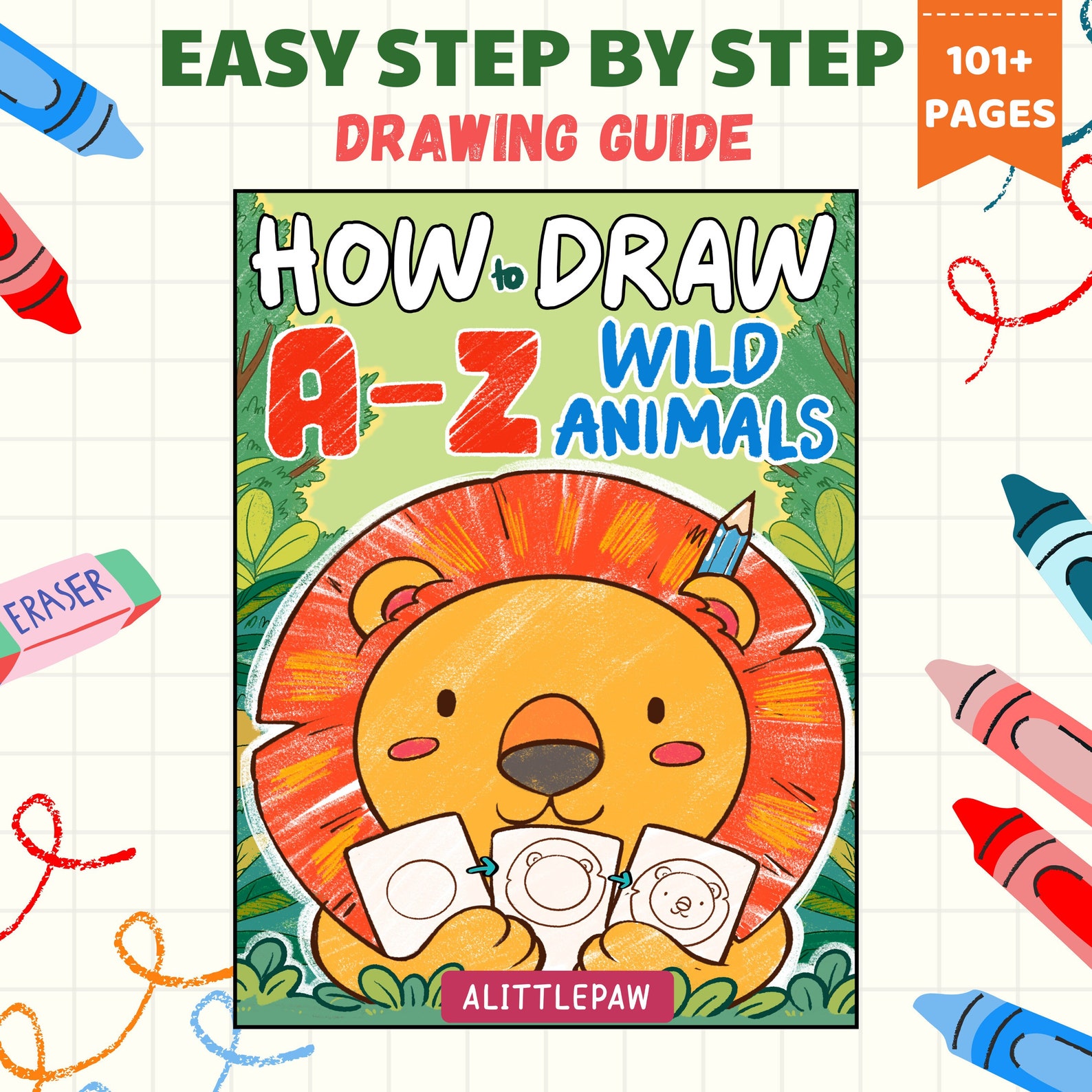 HOW TO DRAW A-Z: Wild Animals for Kids - Etsy