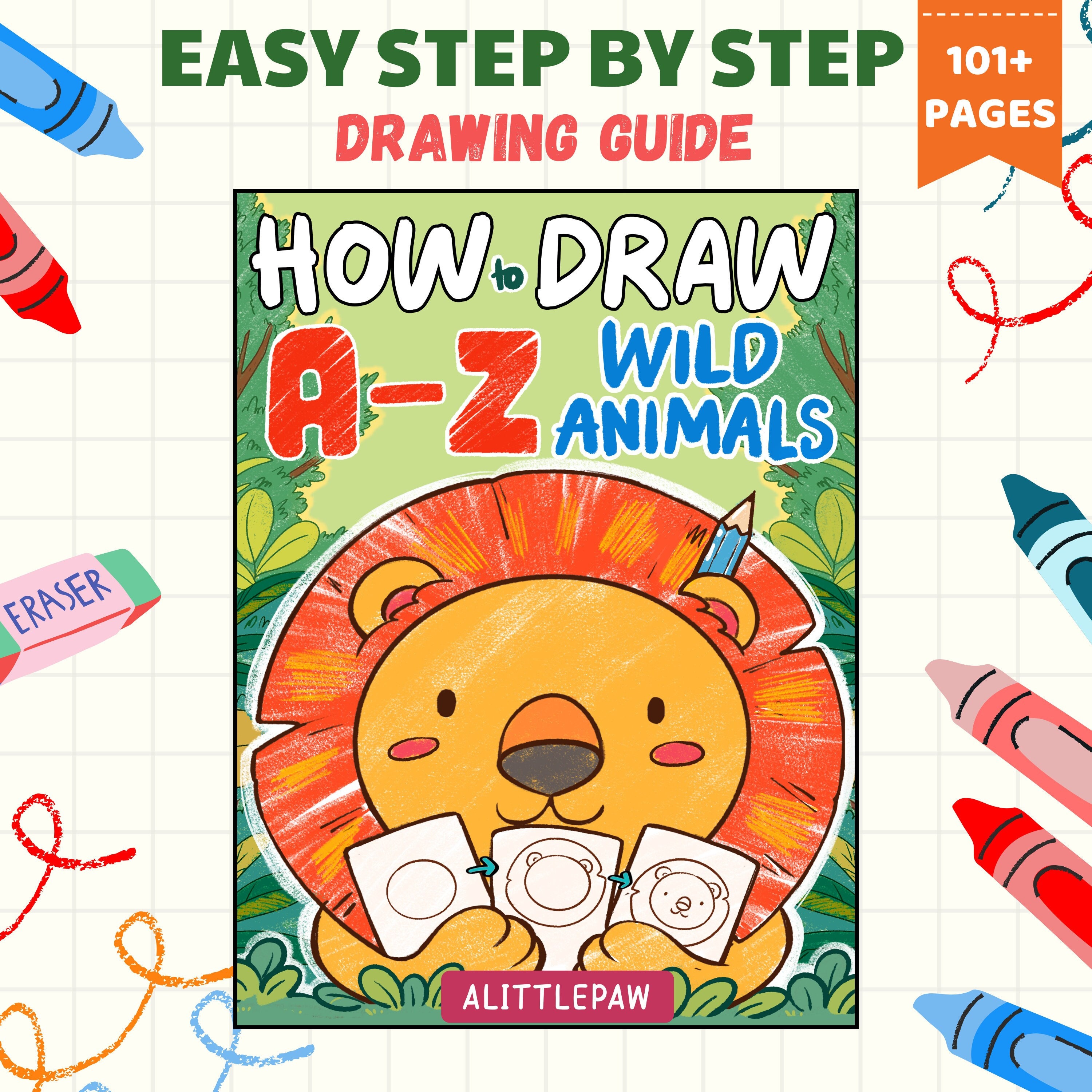 HOW TO DRAW A-Z: Wild Animals for Kids - Etsy