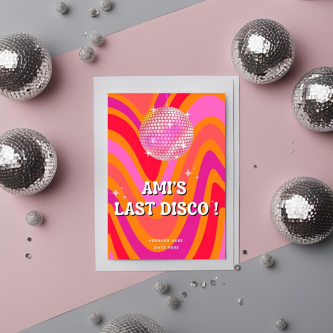 Last Disco Hen Do Invitation Template - Etsy