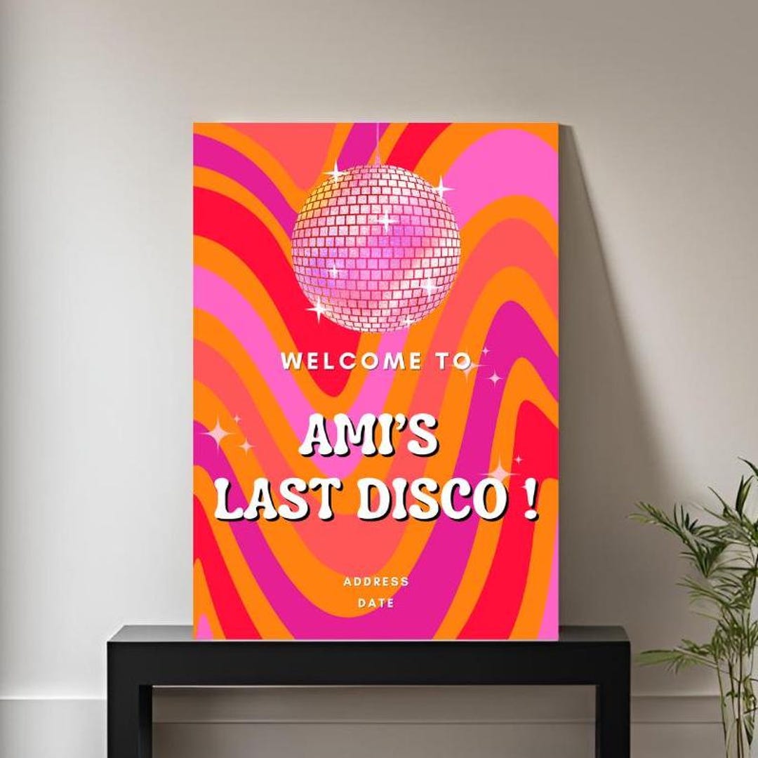 Last Disco Hen Do Welcome Sign Template - Etsy