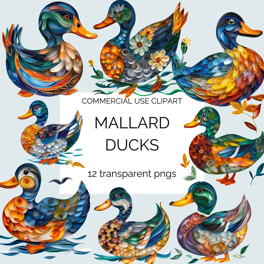 Mallard Duck Clipart, Paper Quilling, Birds, Bird, Nursery Decor ...