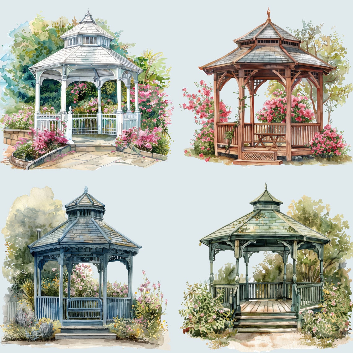 Garden Gazebos, English Country Garden, Spring, Clip Art, Transparent ...