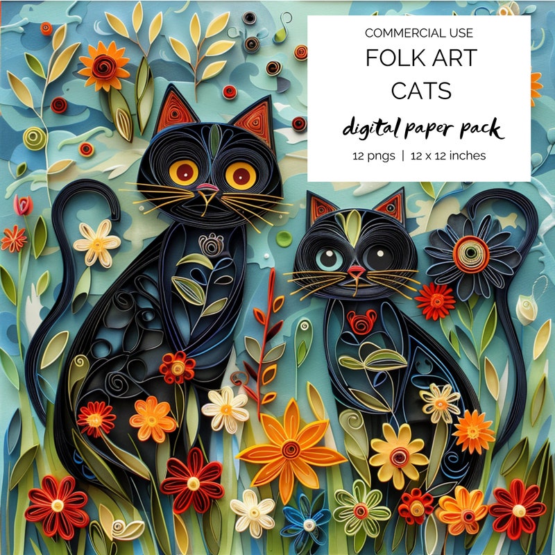 Paper Quilling Cat - Etsy