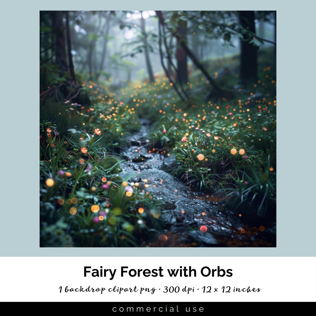 Magical Fairy Forest. Fae, Faery, Faerie, Woods. Colorful Orbs ...
