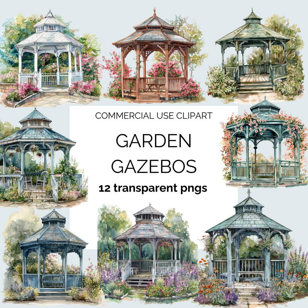 Garden Gazebos, English Country Garden, Spring, Clip Art, Transparent ...